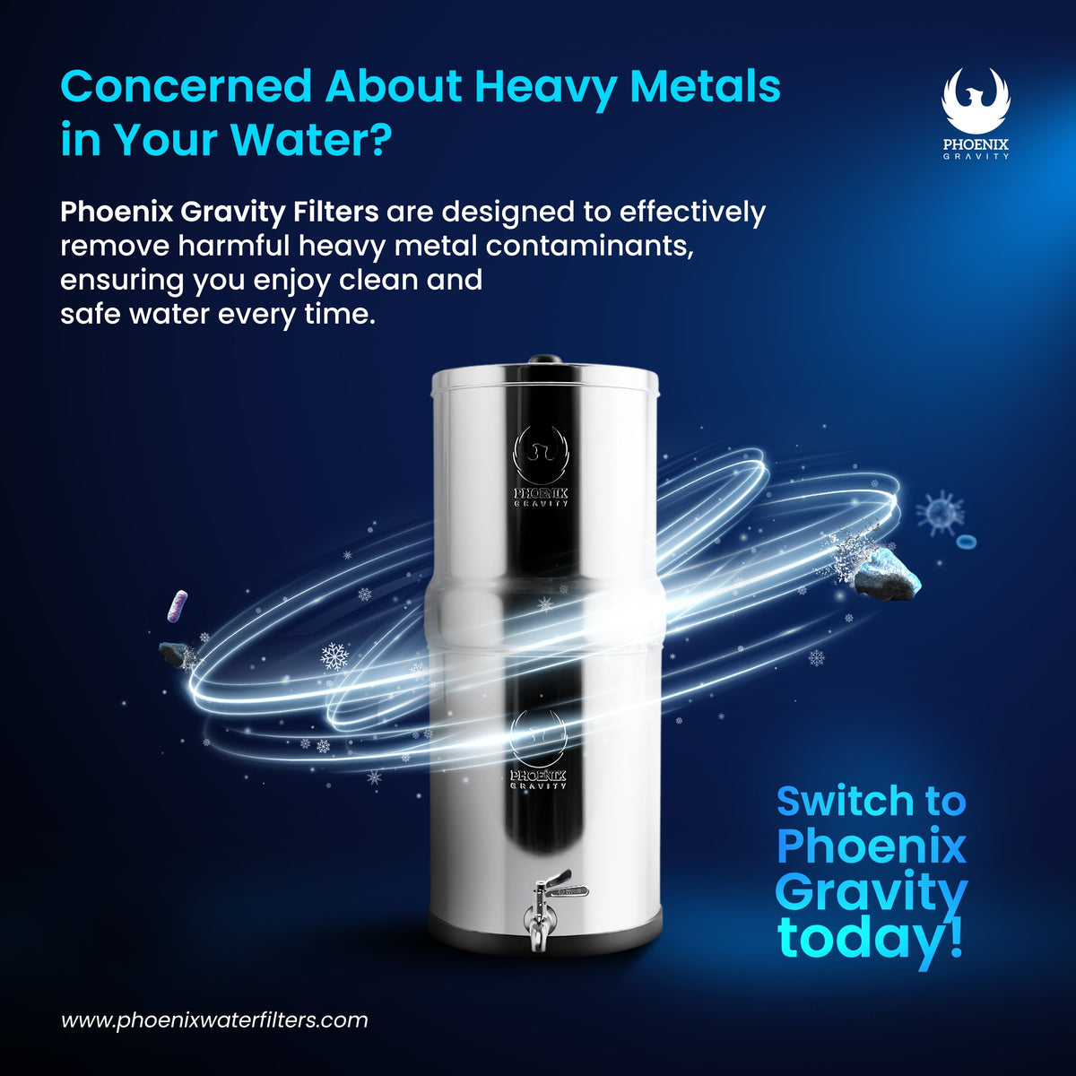 Phoenix Gravity Filter: Transform Tap Water with 304 Stainless Steel ...
